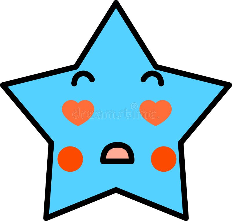 Blue Star emoticon icon stock vector. Illustration of symbol - 195146301