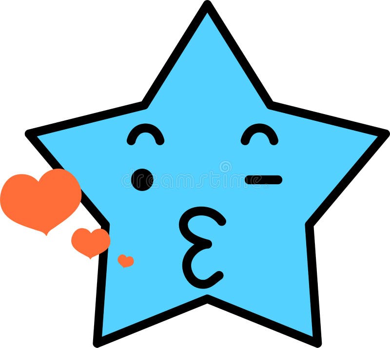 Blue Star emoticon icon stock vector. Illustration of smile - 195146288