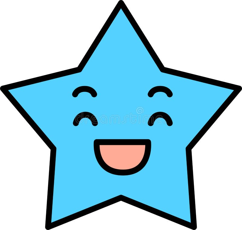 Blue Star emoticon icon stock vector. Illustration of business - 195146305