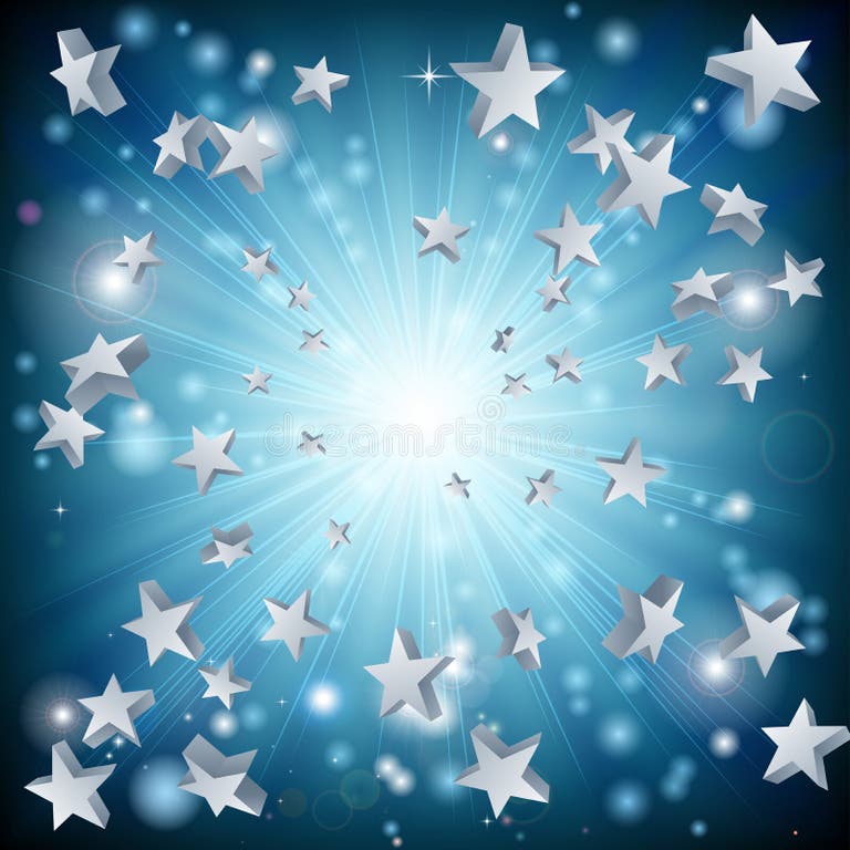 Blue Star Explosion Background Stock Vector - Illustration of light ...