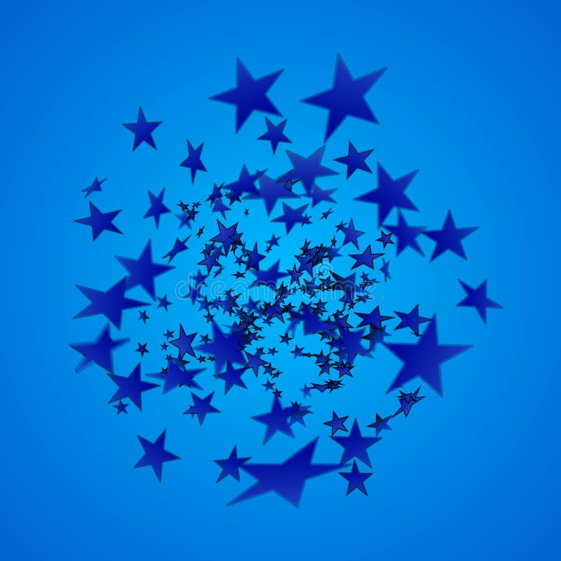 Blue Star Explosion. Cartoon Illustration. Depth of Field Stock ...
