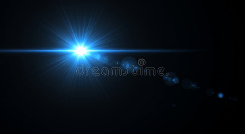 Blue Star Flare Light a Bright Lens Flare Creates a Dramatic Effect ...