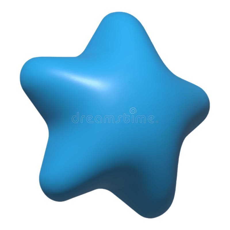 Blue Star Icon 3d Cartoon Vector. Render Element Stock Vector ...