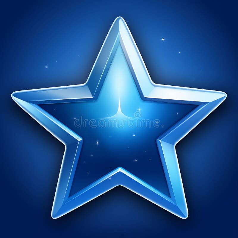 A Blue Star Icon on a Dark Blue Background Stock Illustration ...