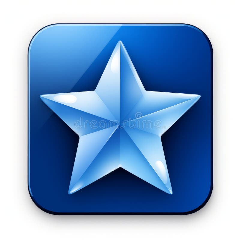 A Blue Star Icon on a White Background Stock Illustration ...