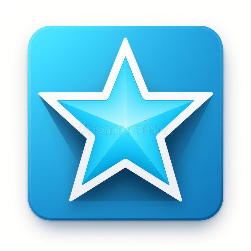 A Blue Star Icon on a White Background Stock Illustration ...