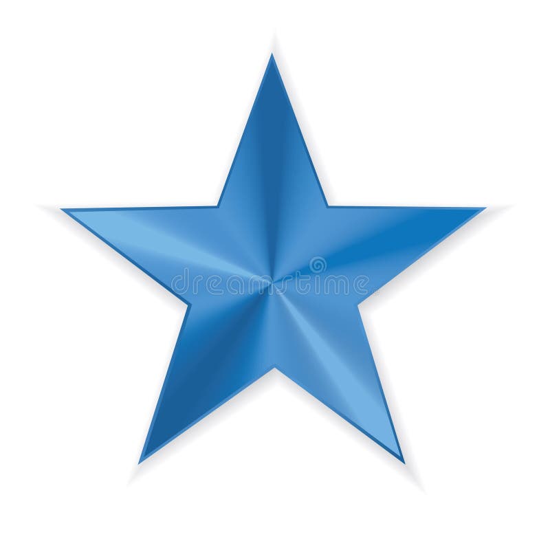 The Blue Star is Made from a Low Polygon Model. Vector Illustration ...