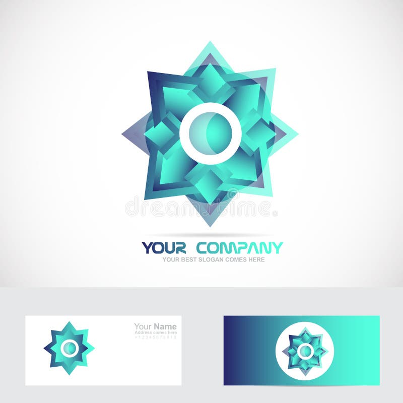 Blue Red Star Logo Icon Set Stock Vector - Illustration of star ...