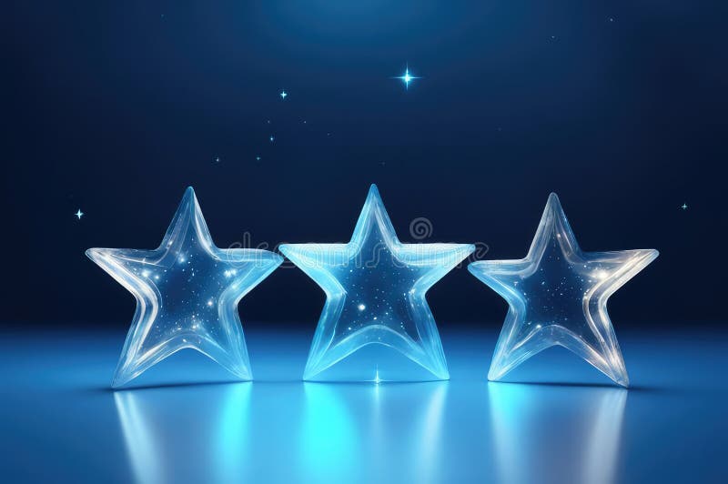 Blue Star Made of Transparent Crystal. Ice Star Stock Illustration ...