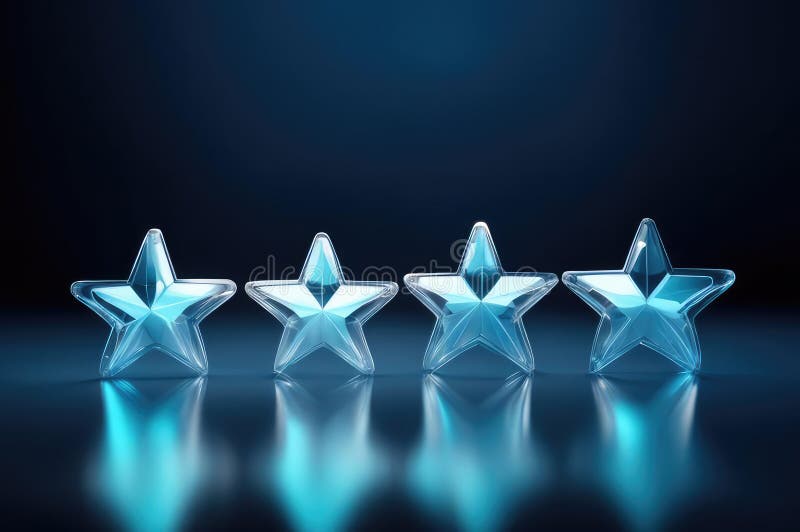 Blue Star Made of Transparent Crystal. Ice Star Stock Illustration ...