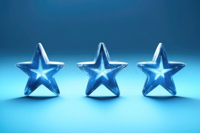 Blue Star Made of Transparent Crystal. Ice Star Stock Illustration ...