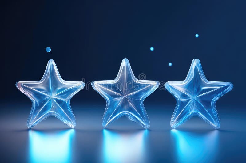 Blue Star Made of Transparent Crystal. Ice Star Stock Illustration ...