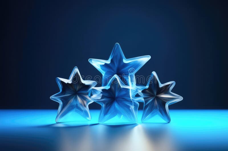 Blue Star Made of Transparent Crystal. Ice Star Stock Illustration ...