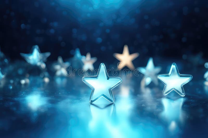 Blue Star Made of Transparent Crystal. Ice Star Stock Illustration ...