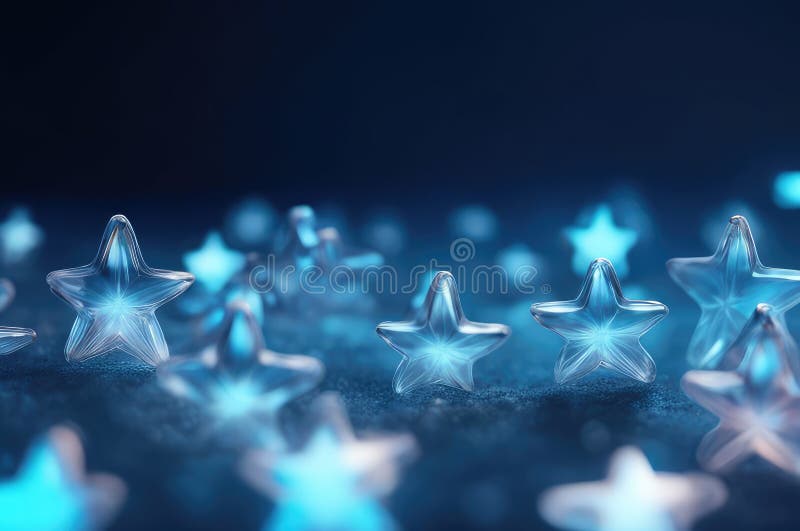 Blue Star Made of Transparent Crystal. Ice Star Stock Illustration ...