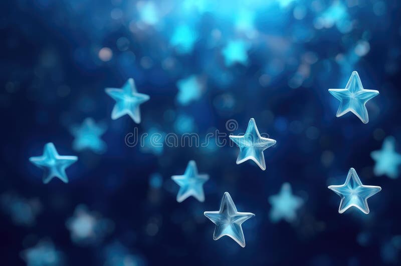 Blue Star Made of Transparent Crystal. Ice Star Stock Illustration ...
