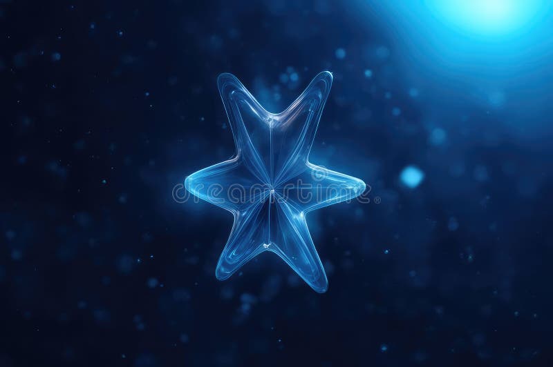 Blue Star Made of Transparent Crystal. Ice Star Stock Illustration ...