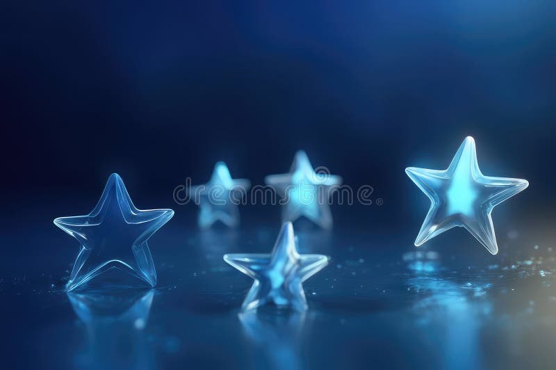 Blue Star Made of Transparent Crystal. Ice Star Stock Illustration ...