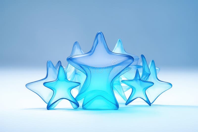 Blue Star Made of Transparent Crystal. Ice Star Stock Illustration ...