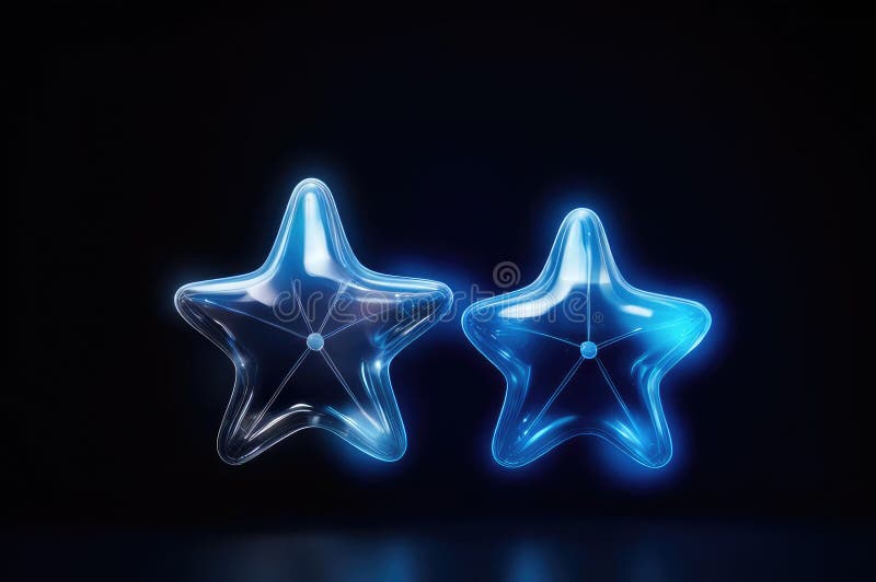 Blue Star Made of Transparent Crystal. Ice Star Stock Illustration ...