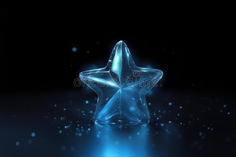 Blue Star Made of Transparent Crystal. Ice Star Stock Illustration ...
