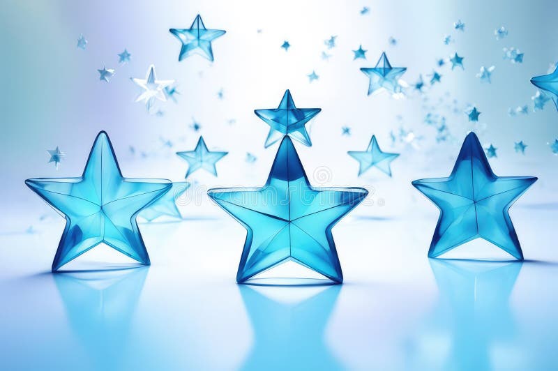 Blue Star Made of Transparent Crystal. Ice Star Stock Illustration ...