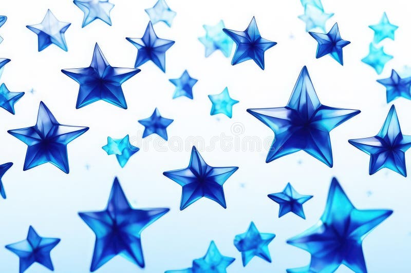 Blue Star Made of Transparent Crystal. Ice Star Stock Illustration ...