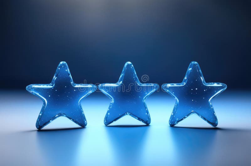 Blue Star Made of Transparent Crystal. Ice Star Stock Illustration ...