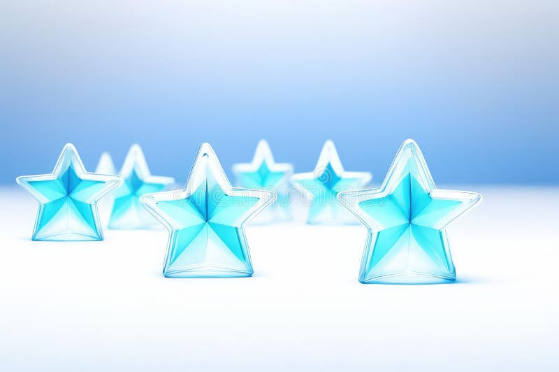 Blue Star Made of Transparent Crystal. Ice Star Stock Illustration ...