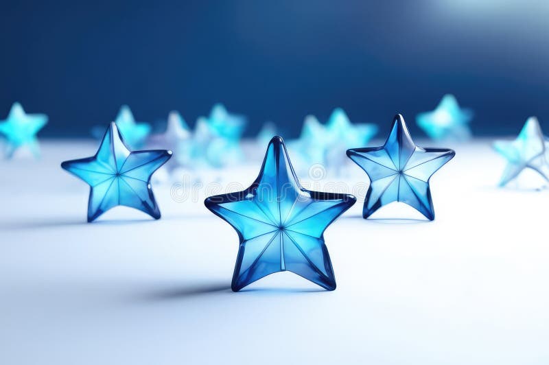 Blue Star Made of Transparent Crystal. Ice Star Stock Illustration ...