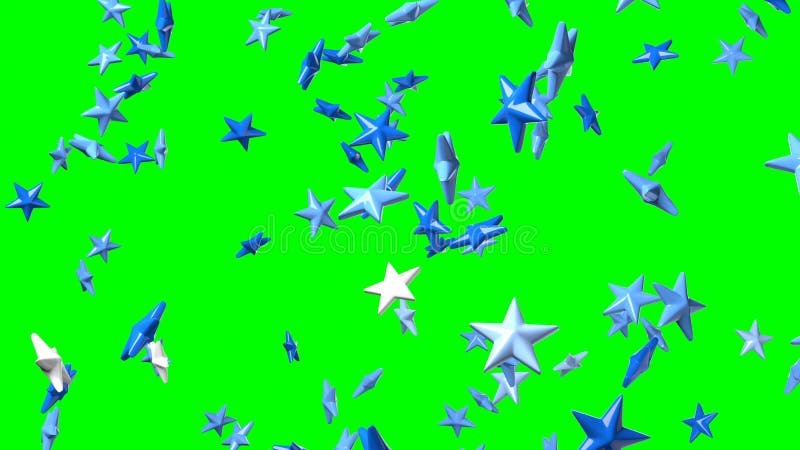 Blue Star Objects on Green Chroma Key Background. Stock Illustration ...