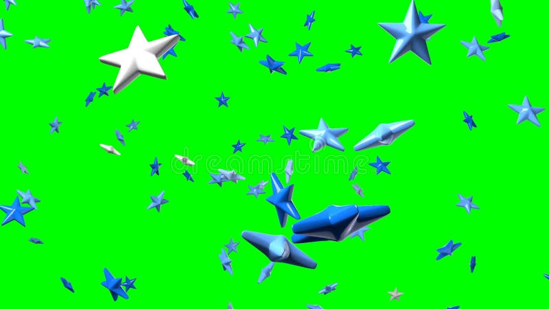 Blue Star Objects on Green Chroma Key Background. Stock Footage - Video ...