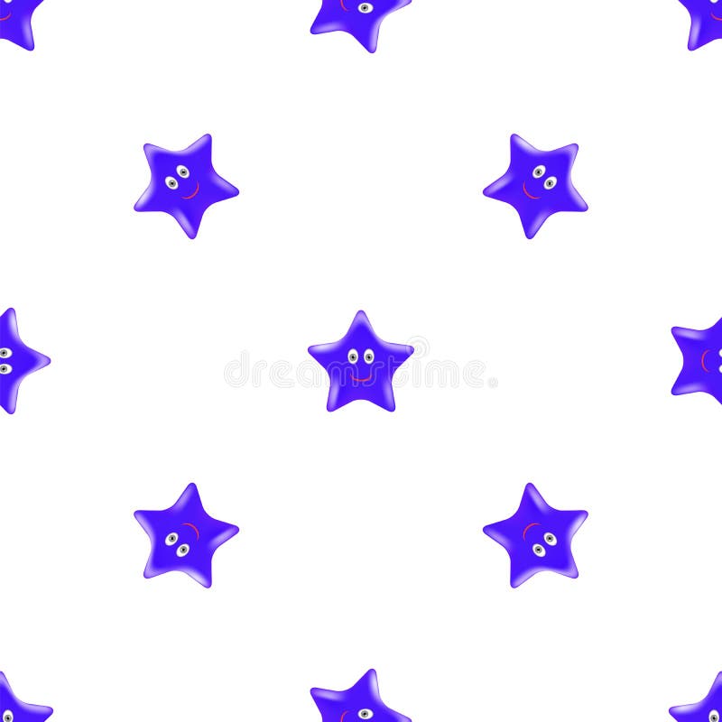 Blue Star Seamless Pattern stock vector. Illustration of pattern - 75527883