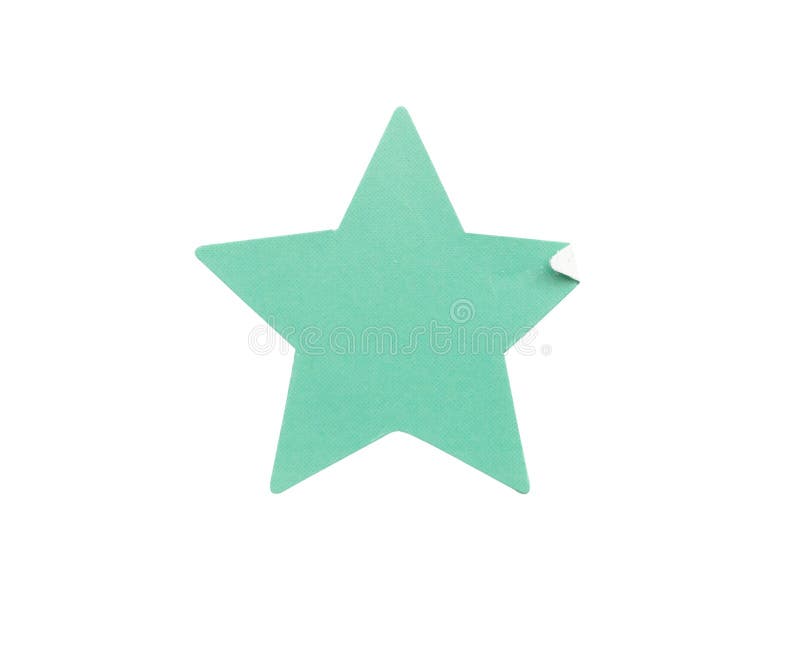 Blue Star Shape Paper Sticker Label Isolated on White Background Stock ...