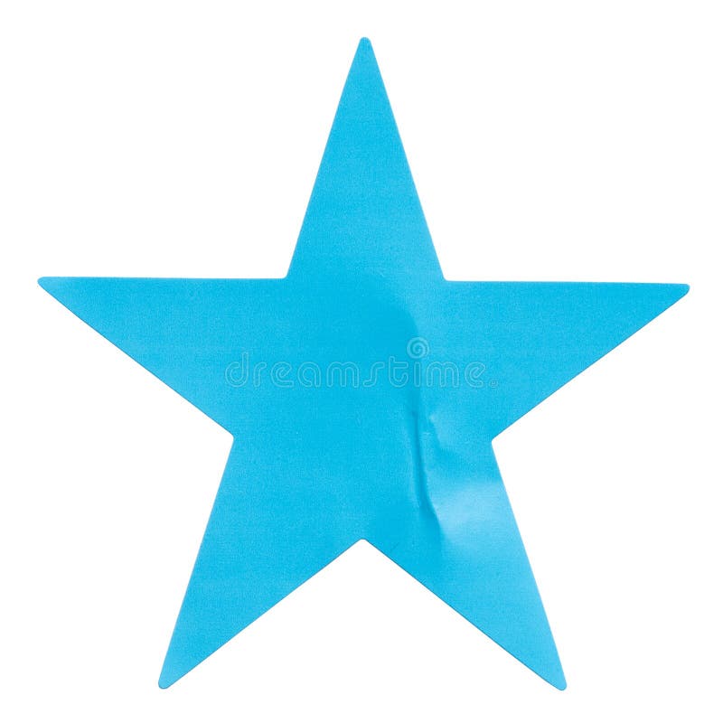 Blue Star Shape Paper Sticker Label Isolated on White Background Stock ...