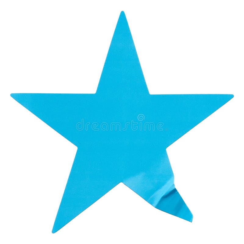 Blue Star Shape Paper Sticker Label Isolated on White Background Stock ...