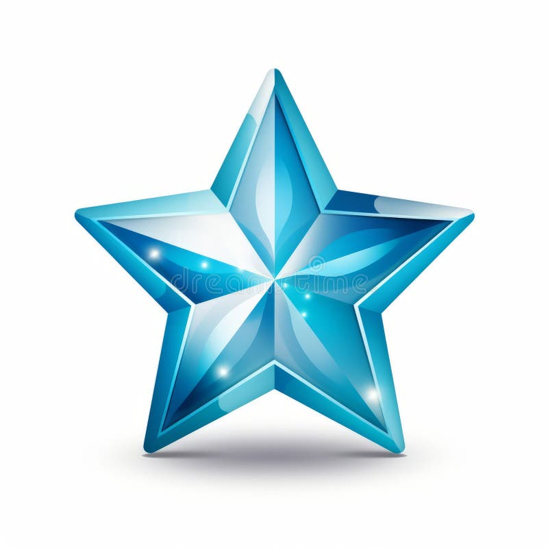 A Blue Star Shaped Icon on a White Background Stock Illustration ...
