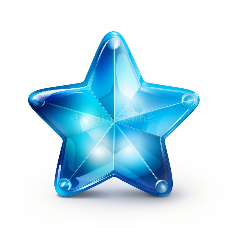 A Blue Star Shaped Icon on a White Background Stock Illustration ...