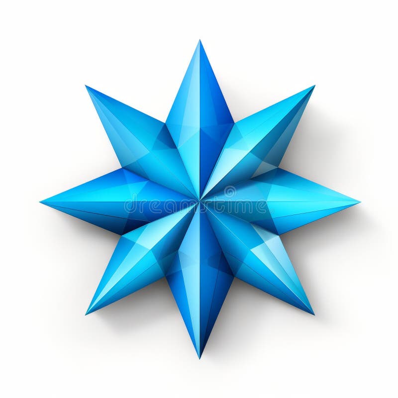 A Blue Star Shaped Object on a White Background Stock Illustration ...
