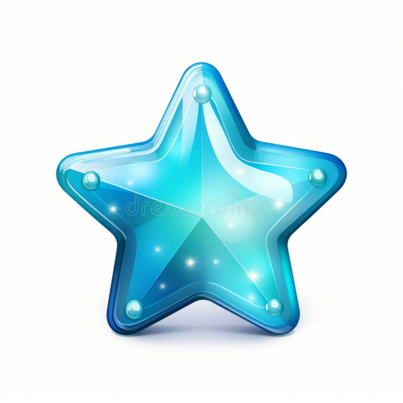 A Blue Star Shaped Object on a White Background Stock Illustration ...