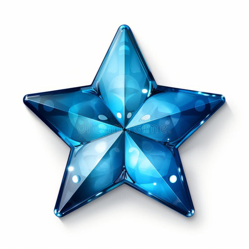 A Blue Star Shaped Object on a White Background Stock Illustration ...