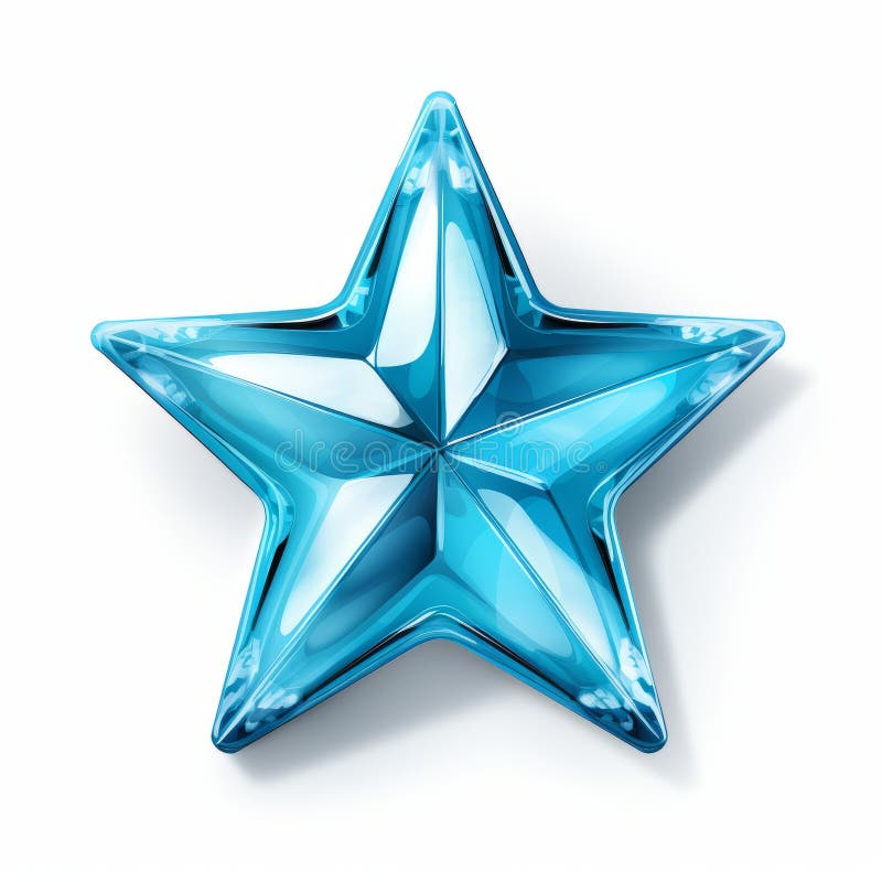A Blue Star Shaped Object on a White Background Stock Illustration ...