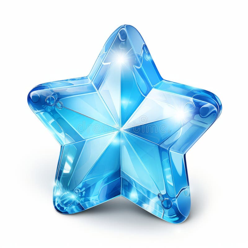 A Blue Star Shaped Object on a White Background Stock Illustration ...