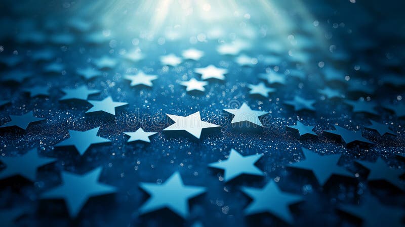 Blue Star Shapes on a Blue Floor Stock Illustration - Illustration of ...