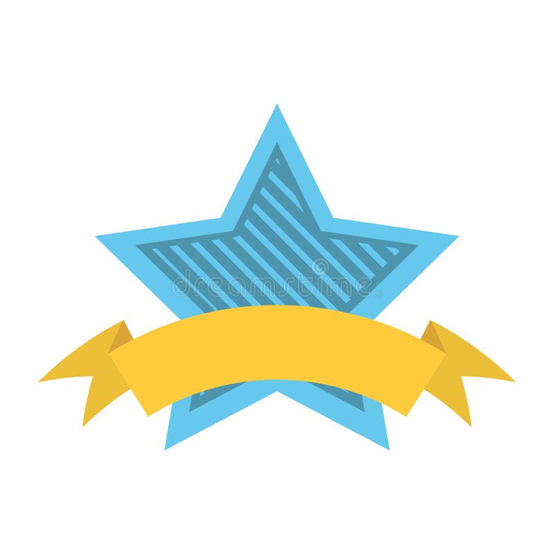 Blue Star Shield with Stripes and Yellow Ribbon Shadow Stock ...