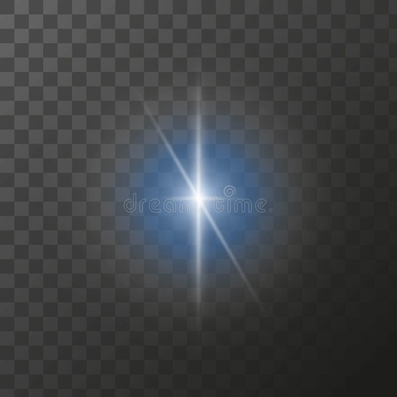 Blue Star Shining Star on Transparent Background, Bright Blue Light ...