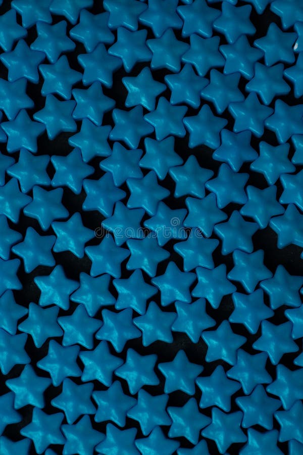 Blue Star Sugar Sprinkles Close Up Texture Scattered Stock Image ...