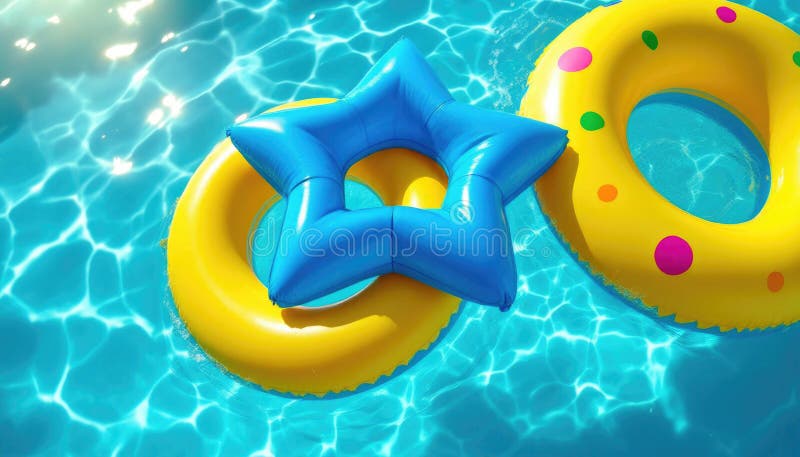 Colorful Inner Tubes Floating Sparkling Pool Stock Photos - Free ...
