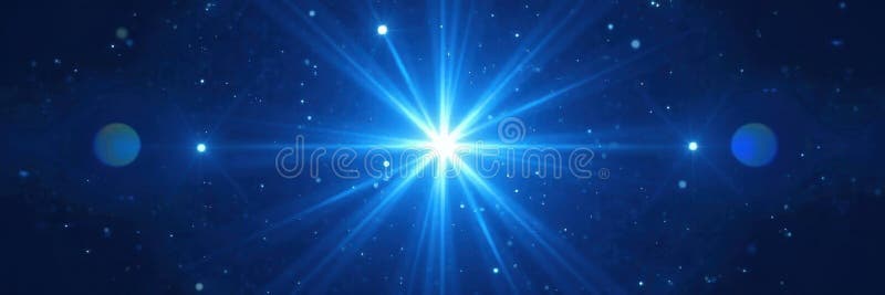 Blue Starburst Radiant Light Rays Emanating from Center Banner Glow ...