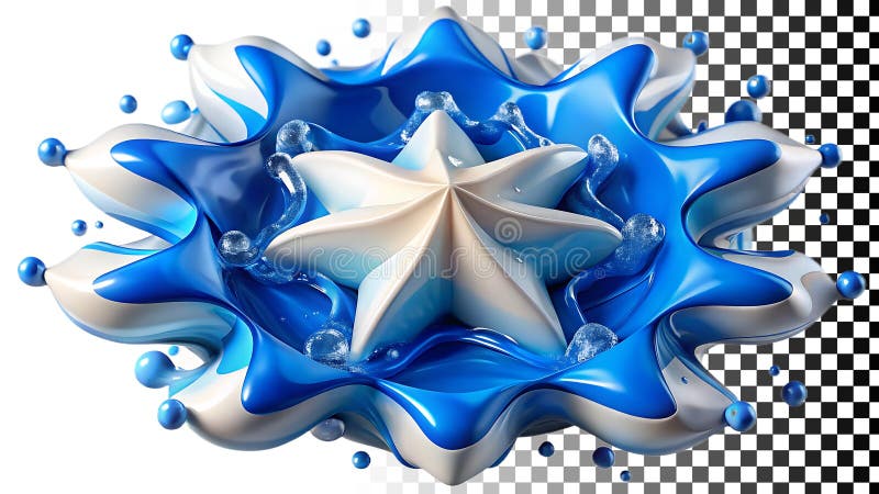 Blue Starburst Shape, Abstract Explosion, Dynamic Design Element Png ...